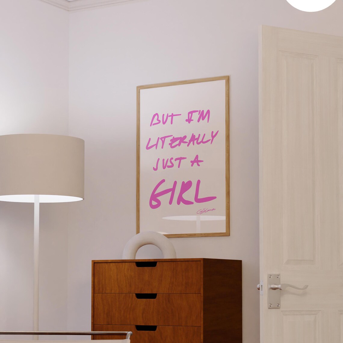 But I'm Literally Just A Girl Art Print, Minimalist Hand Drawn ...