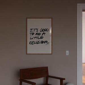 Delusional Art Print, Minimalist Hand Drawn Typography, Mid Century ...