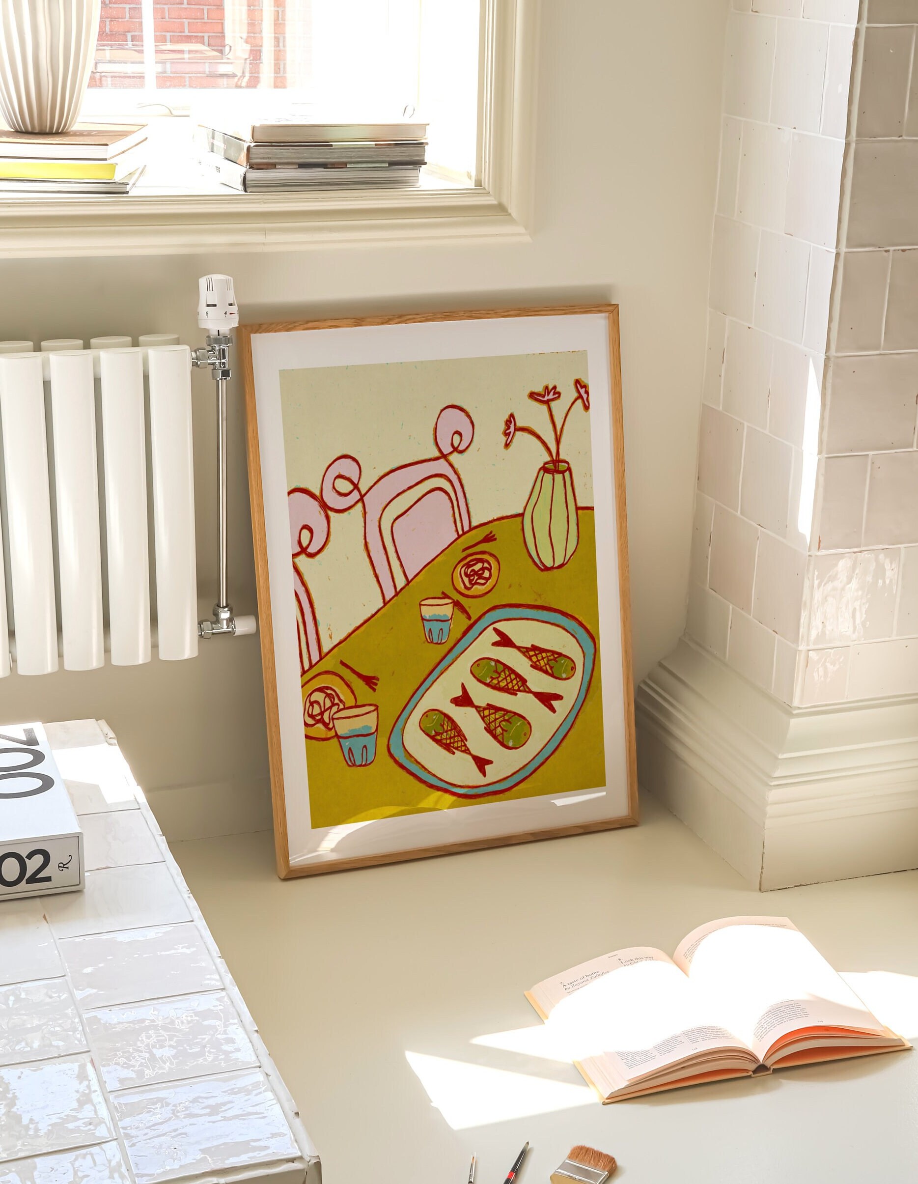 Sunday Dinner Art Print, Hand Drawn Sketch, Aesthetic Kitchen Poster ...