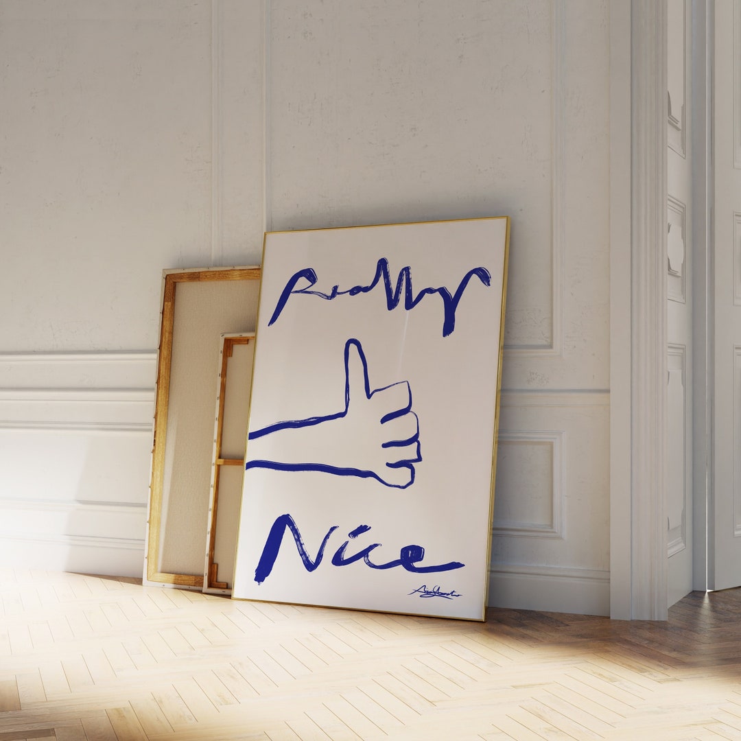 Really Nice Thumbs up Art Print, Thumbs up Poster, Colorful Retro Wall ...
