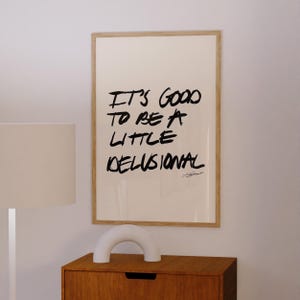 Delusional Art Print, Minimalist Hand Drawn Typography, Mid Century ...