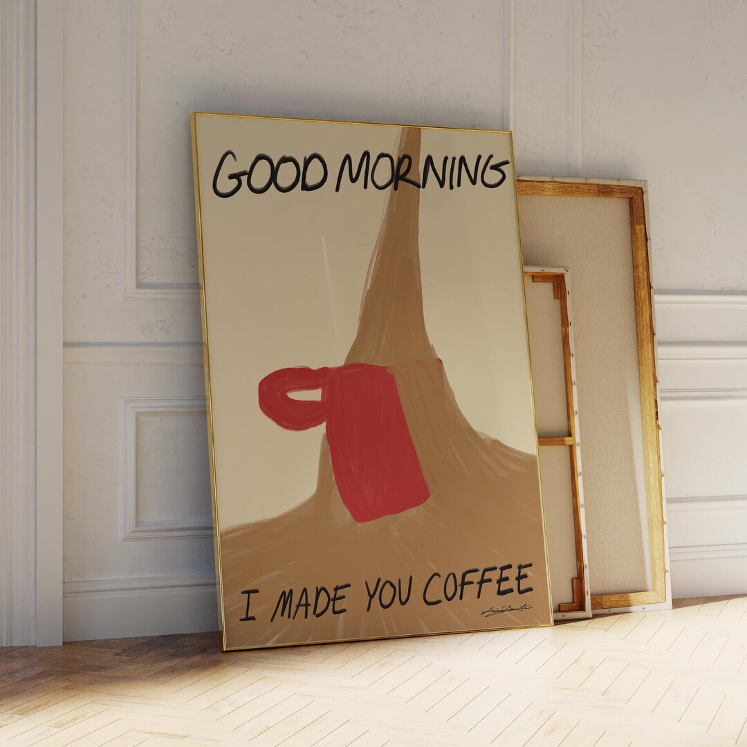 Good Morning Coffee Art Print, Retro Espresso Poster, Coffee Bar Poster ...