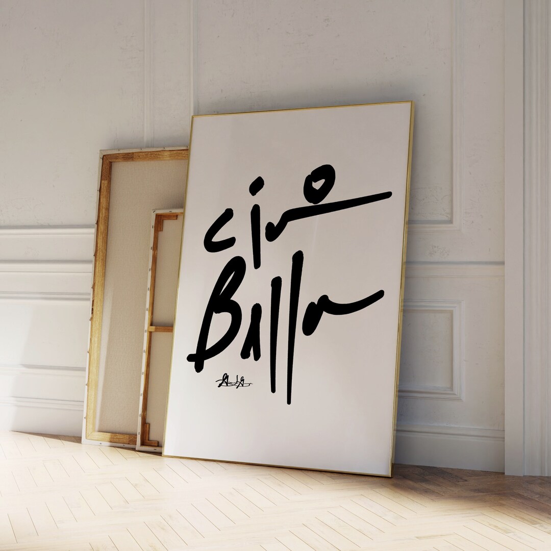 Ciao Bella Print, B&W Mid Century Print, Aesthetic Wall Art, Bauhaus ...