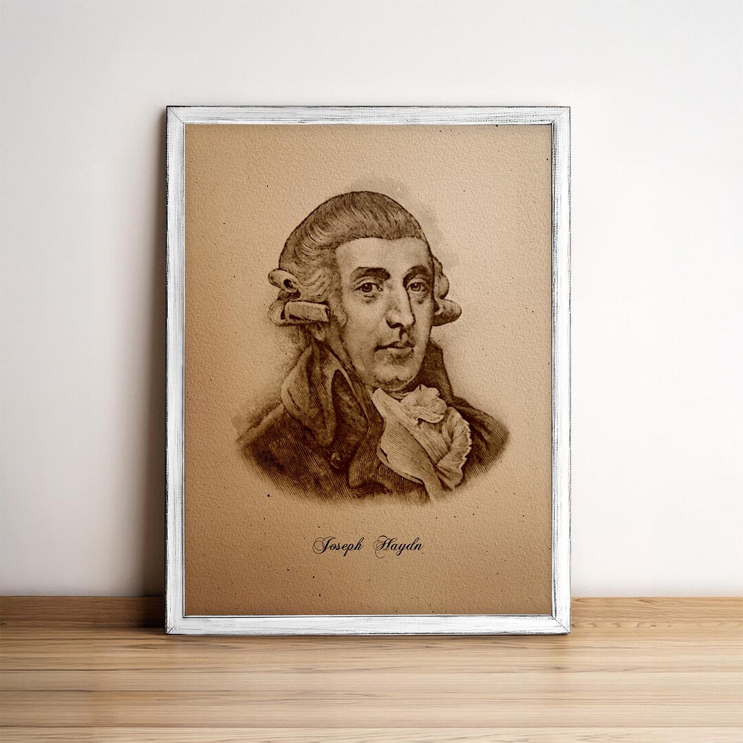 Joseph Haydn Portrait Wood Print Framed Wall Art, Wood Art, Wall ...