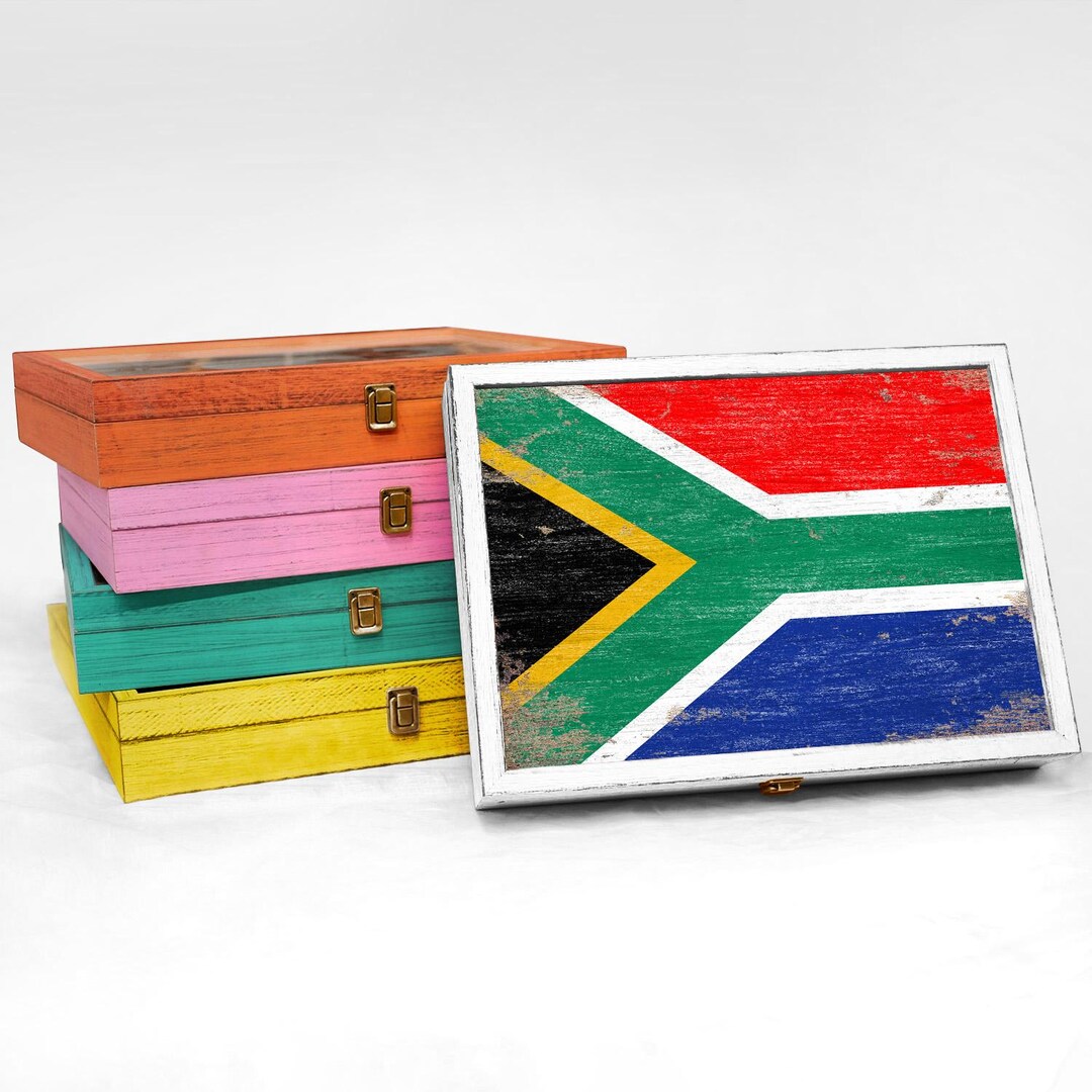 South Africa Flag Keepsake Box, Wood Printing Flag, Wood Art, Wall ...