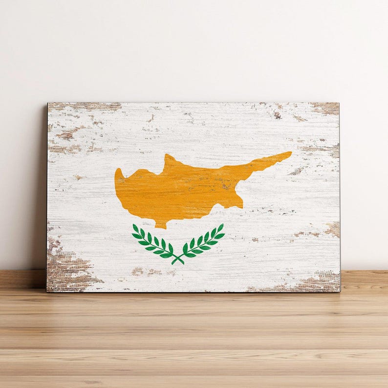 Cyprus Flag Wall Art, Wood Printing Flag, Wood Wall Art Decor, Rustic ...