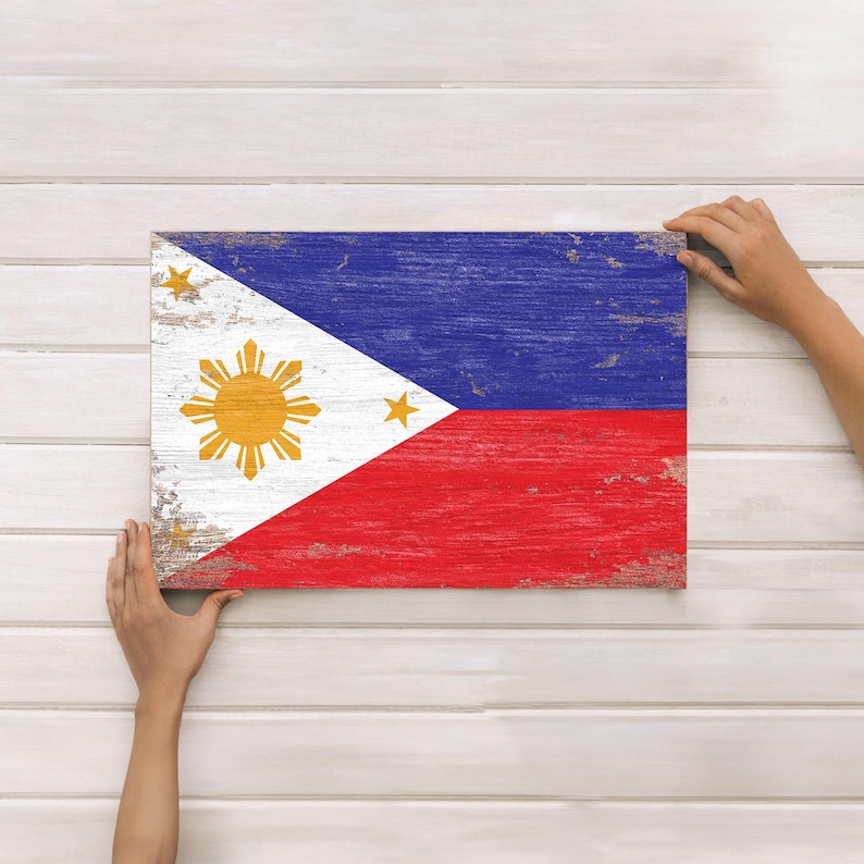 Philippines Flag Wall Art, Wood Printing Flag, Wood Wall Art, Wall ...