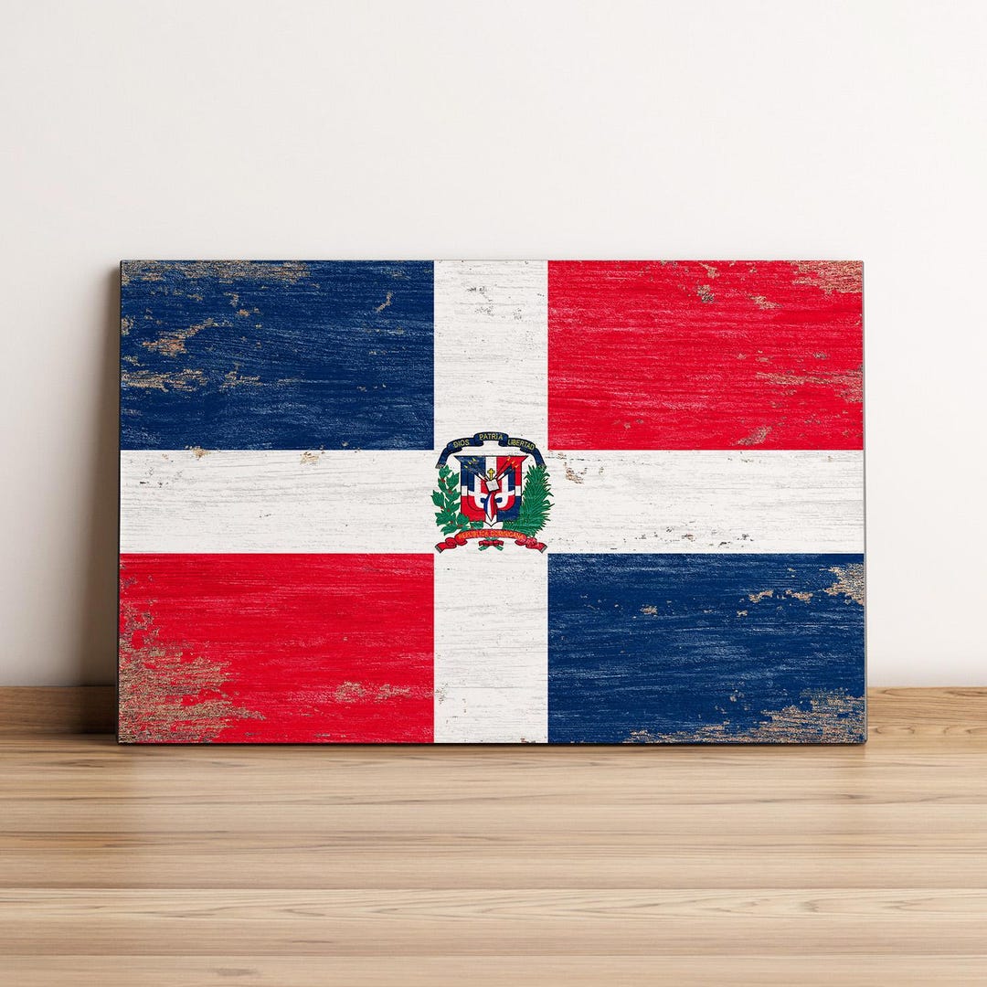 Dominican Republic Flag Wall Art, Wood Printing Flag, Wood Wall Art ...