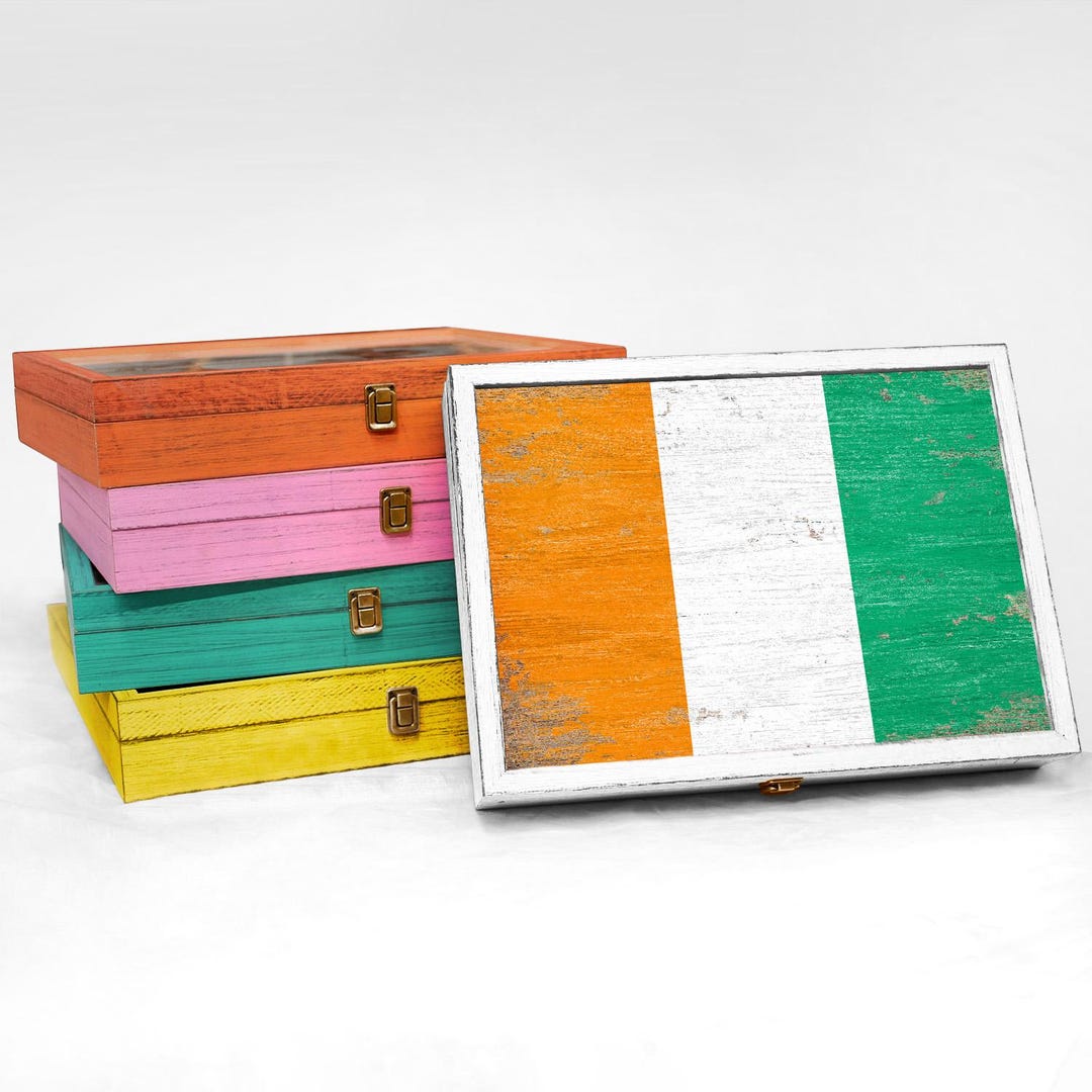 Cote D'ivoire Ivory Coast Flag Keepsake Box, Wood Printing Flag Wood ...