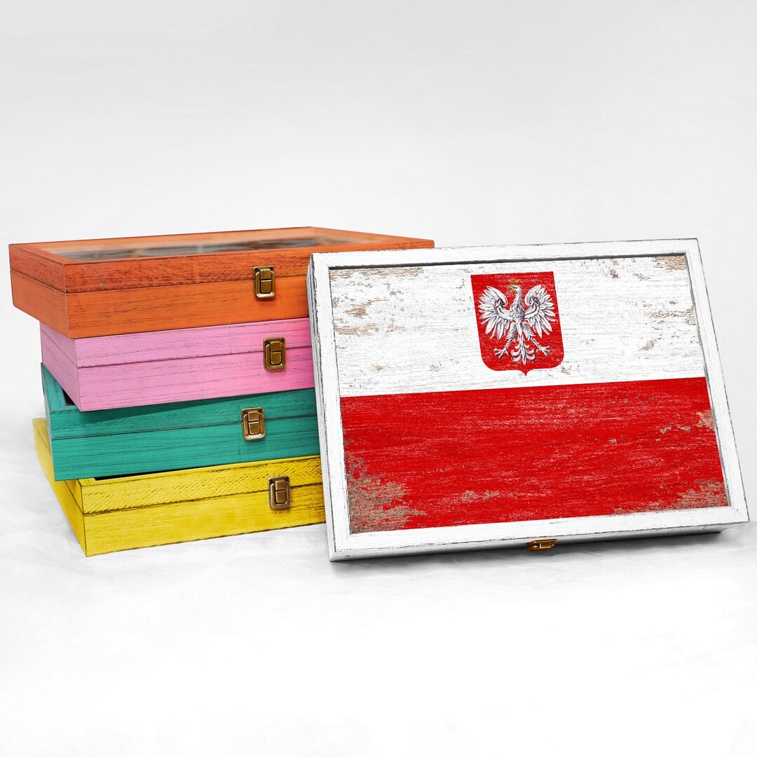 Poland Flag Keepsake Box, Wood Printing Flag, Wood Art, Wall Hanging ...