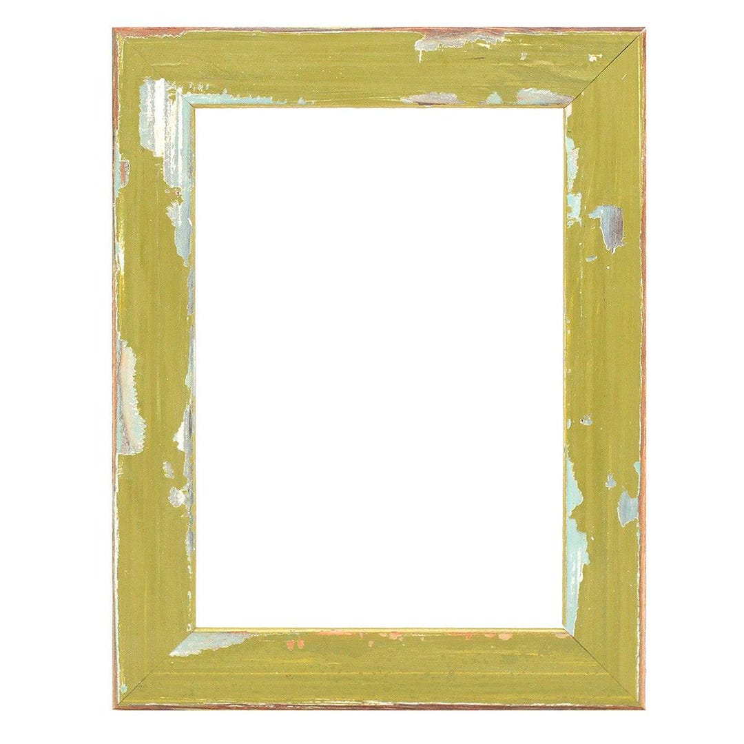 Olive Light Green Rustic Distressed Wood Picture Frame, Handmade Custom ...