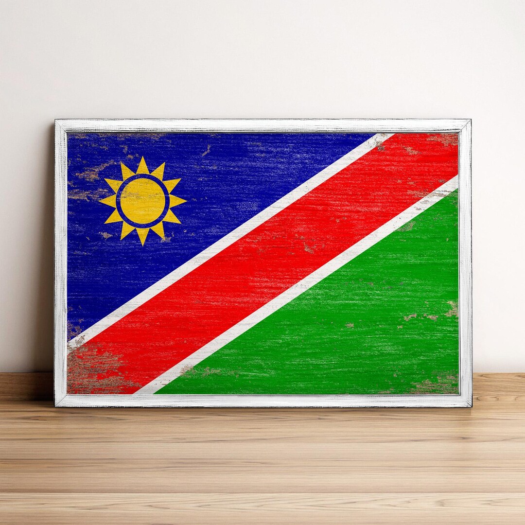 Namibia Flag Framed Wall Art, Wood Printing Flag, Wood Framed Wall Art ...