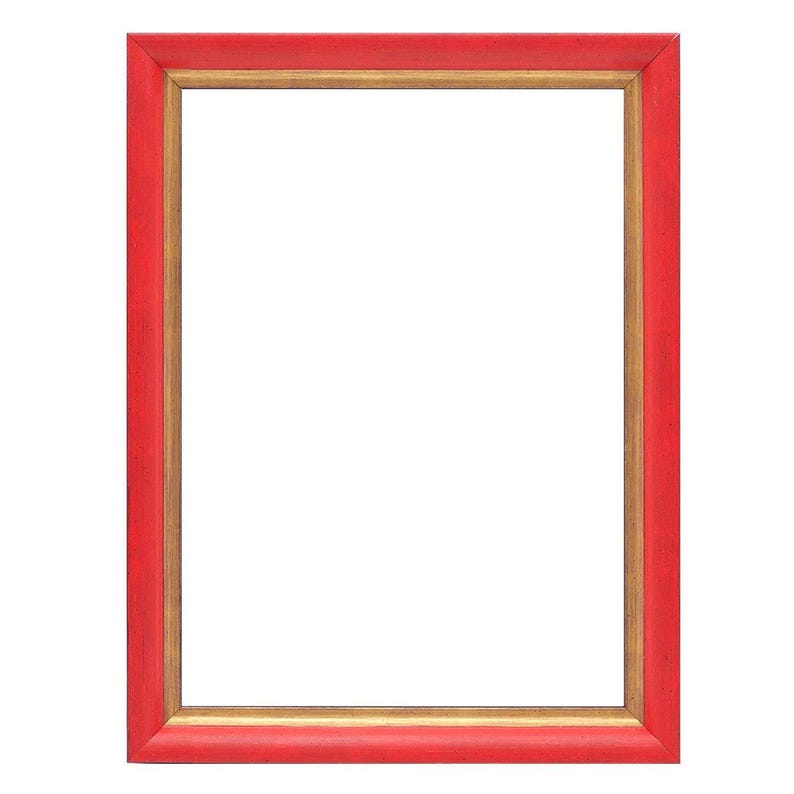 Red and Gold Wood Picture Frame, Handmade Custom Frame, Modern Frame ...
