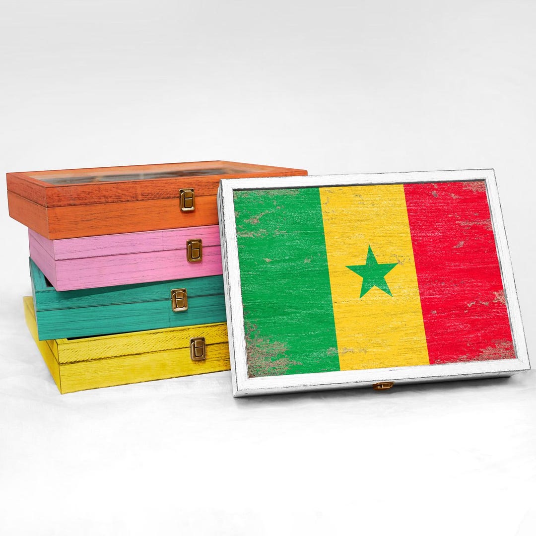 Senegal Flag Keepsake Box, Wood Printing Flag, Wood Art, Wall Hanging ...