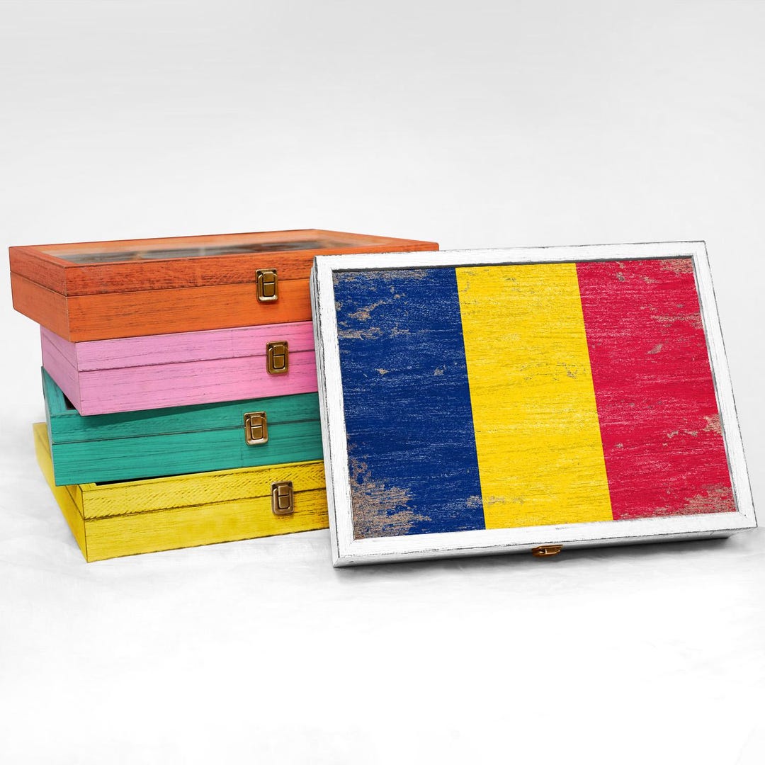 Romania Flag Keepsake Box, Wood Printing Flag, Wood Art, Wall Hanging ...