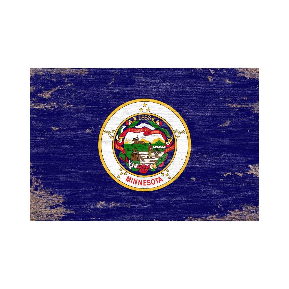 Minnesota State Flag Keepsake Box, Wood Printing State Flag, Wood Art ...