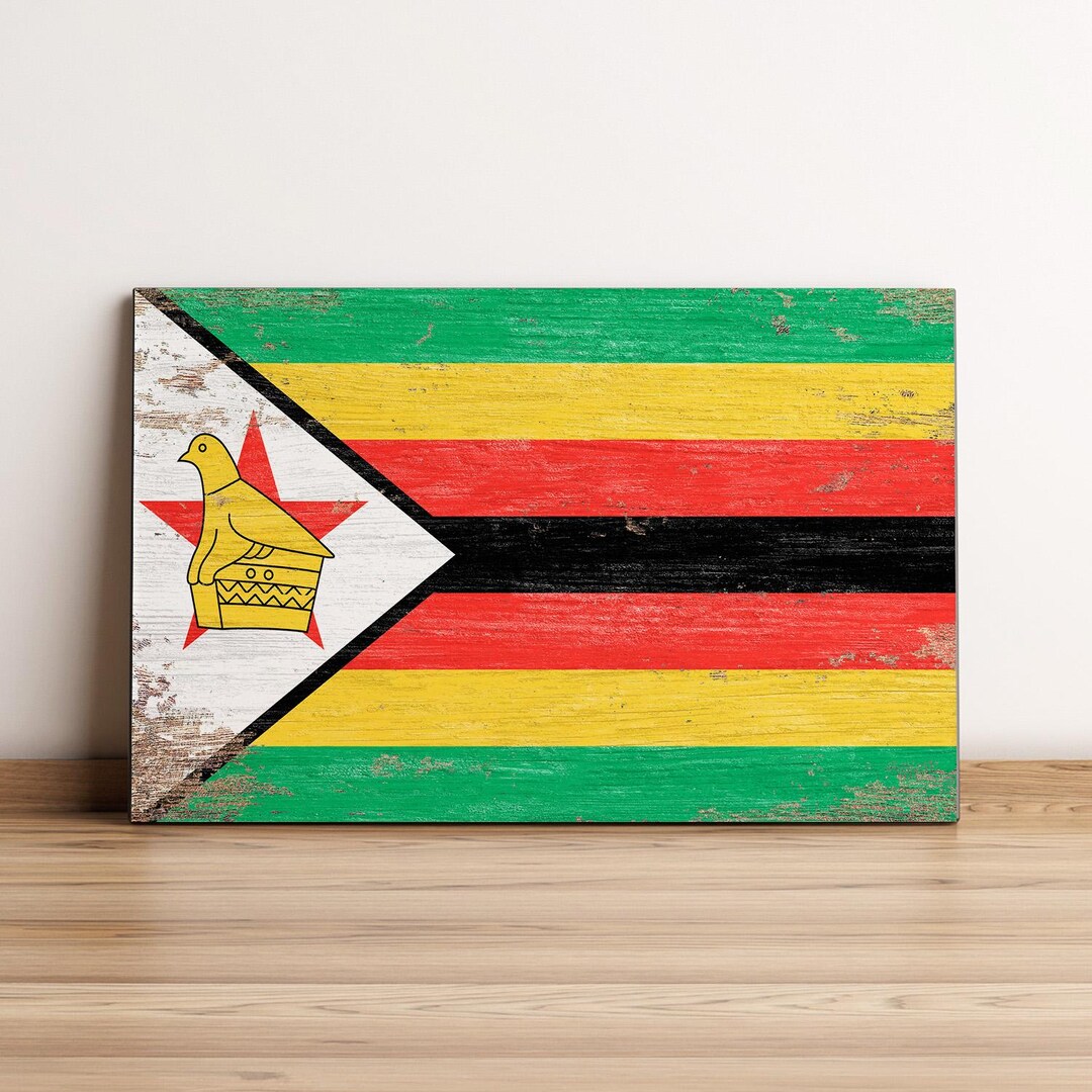 Zimbabwe Wall Art, Wood Printing Flag, Wood Wall Art, Wall Hangings ...