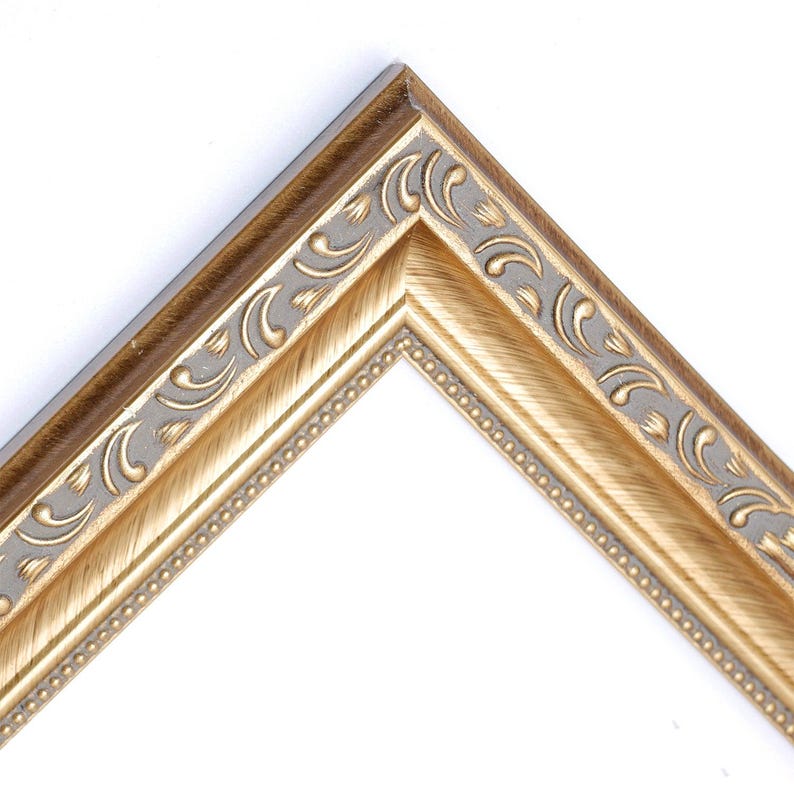 Gold Ornate Wood Picture Frame, Handmade Custom Frame, Classic Frame, Wall Decorations Wall ...