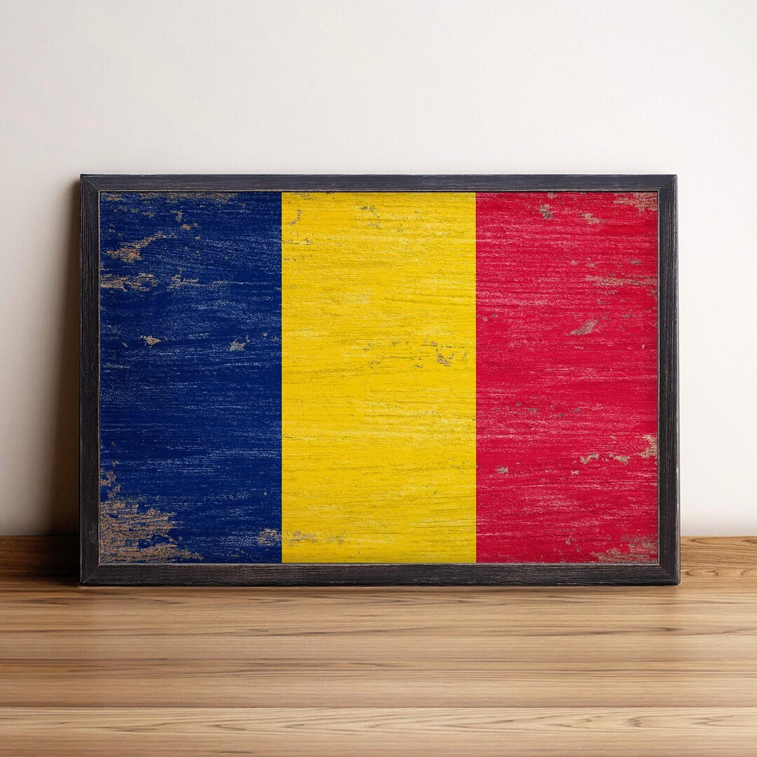 Chad Flag Framed Wall Art, Wood Printing Flag, Wood Framed Wall Art ...