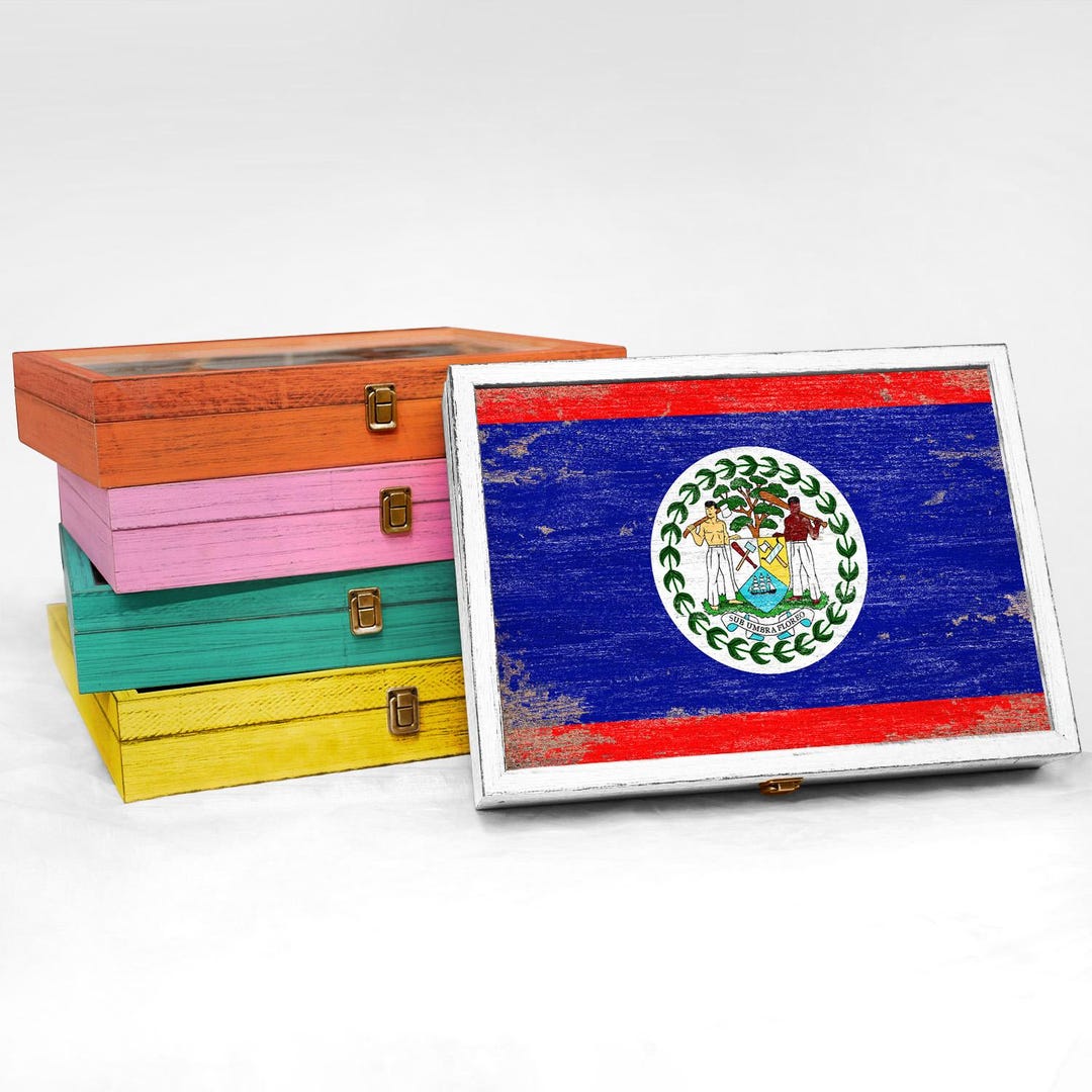 Belize Flag Keepsake Box, Wood Printing Flag, Wood Art, Wall Hanging ...