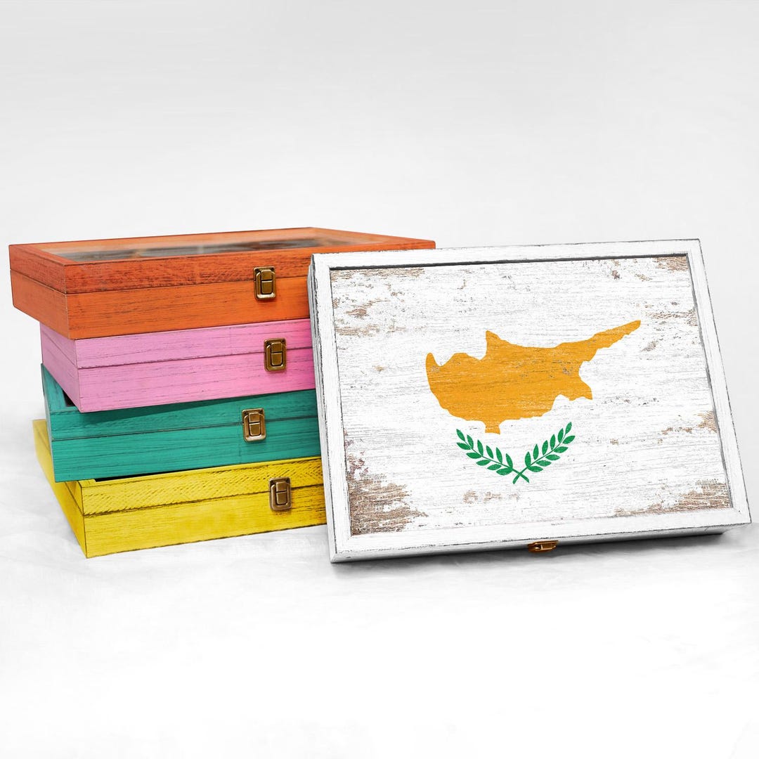 Cyprus Flag Keepsake Box, Wood Printing Flag, Wood Art, Wall Hanging ...