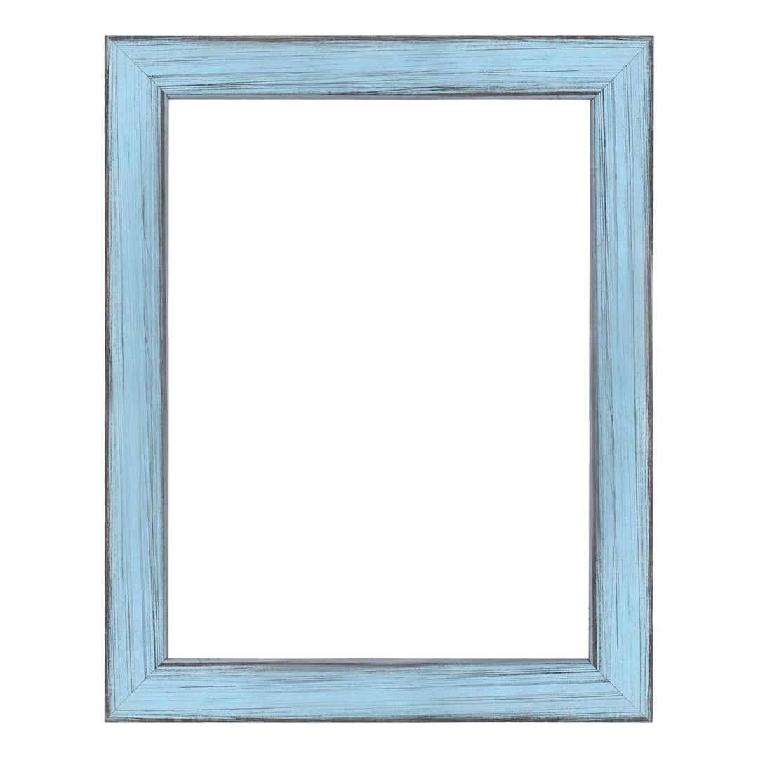 Aqua Light Blue Rustic Distressed Wood Picture Frame, Colorful Frame ...