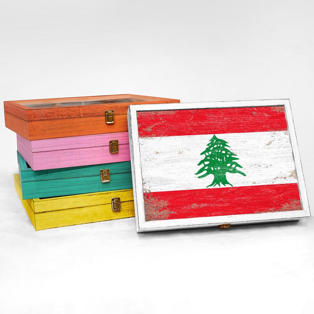 Lebanon Flag Keepsake Box, Wood Printing Flag, Wood Art, Wall Hanging ...
