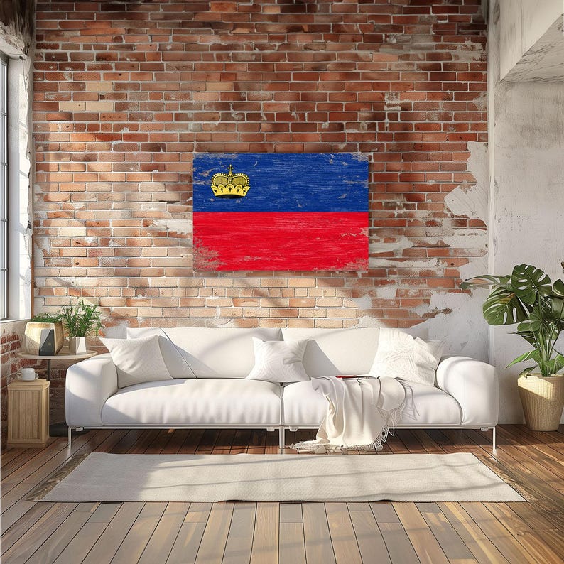 Liechtenstein Flag Wall Art, Wood Printing Flag, Wood Wall Art, Wall ...