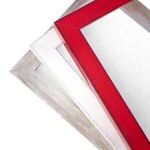 Red Glossy Lacquer Wood Picture Frame, Distressed Vintage Look Frame ...