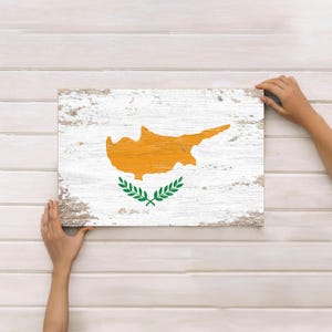 Cyprus Flag Wall Art, Wood Printing Flag, Wood Wall Art Decor, Rustic ...