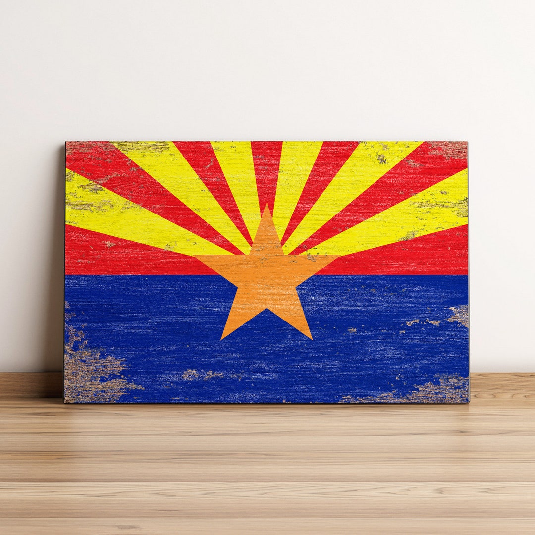 Arizona State Flag Wall Art, Arizona Flag, State Flag, Wood Printing ...