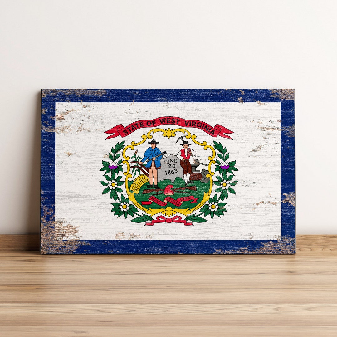 West Virginia State Flag Wall Art, West Virginia Flag, Wood Printing ...