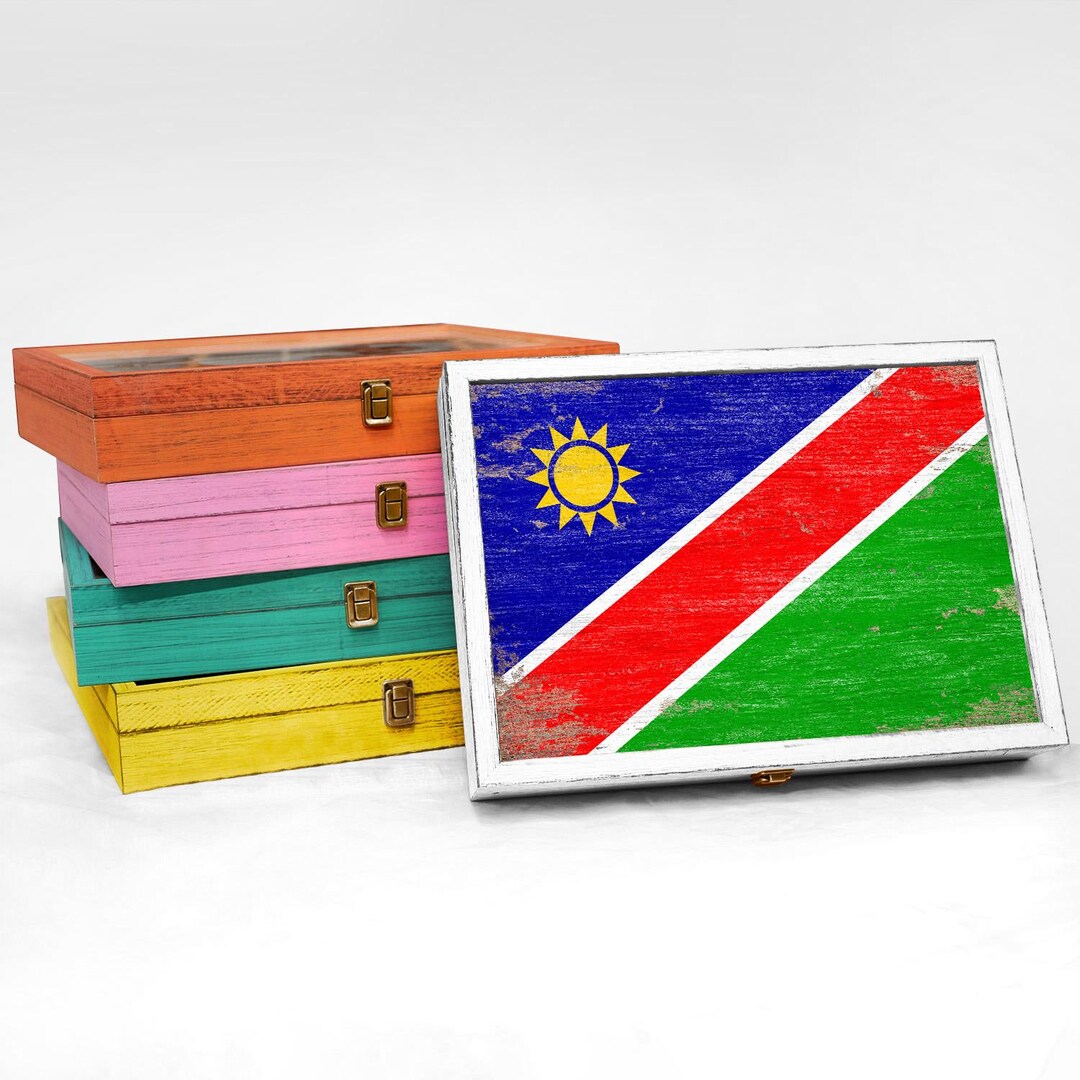 Namibia Flag Keepsake Box, Wood Printing Flag, Wood Art, Wall Hanging ...