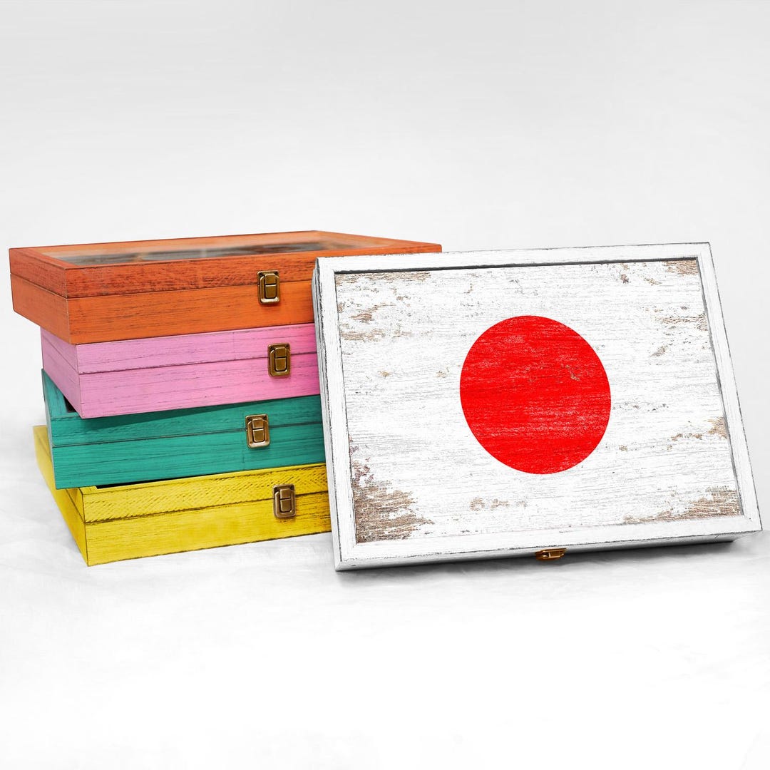 Japan Flag Keepsake Box, Wood Printing Flag, Wood Art, Wall Hanging ...