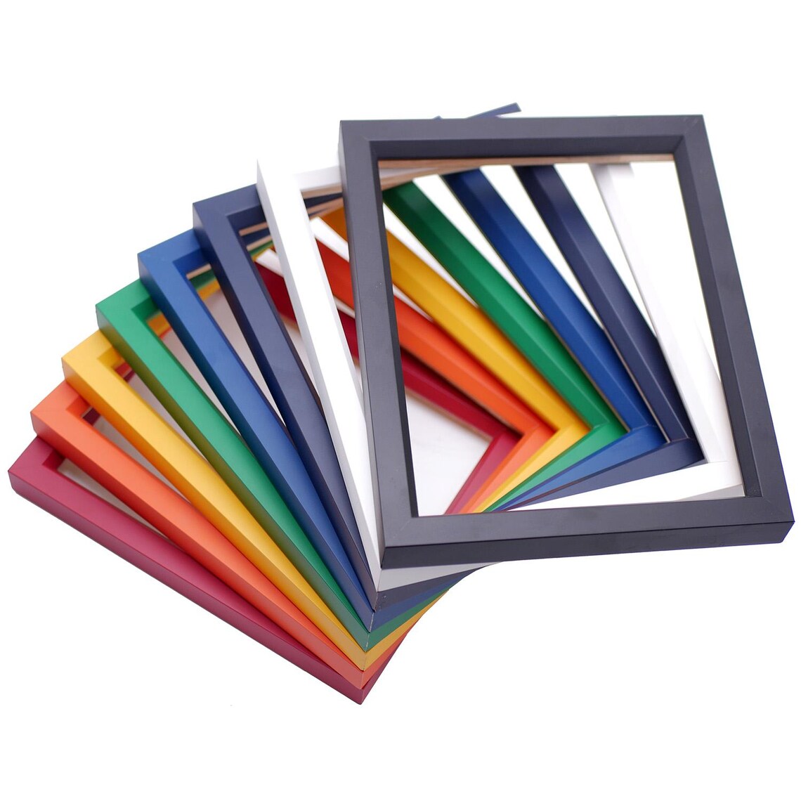 Blue Color Wood Picture Frame, Thin Frame, Modern Simple Frame ...