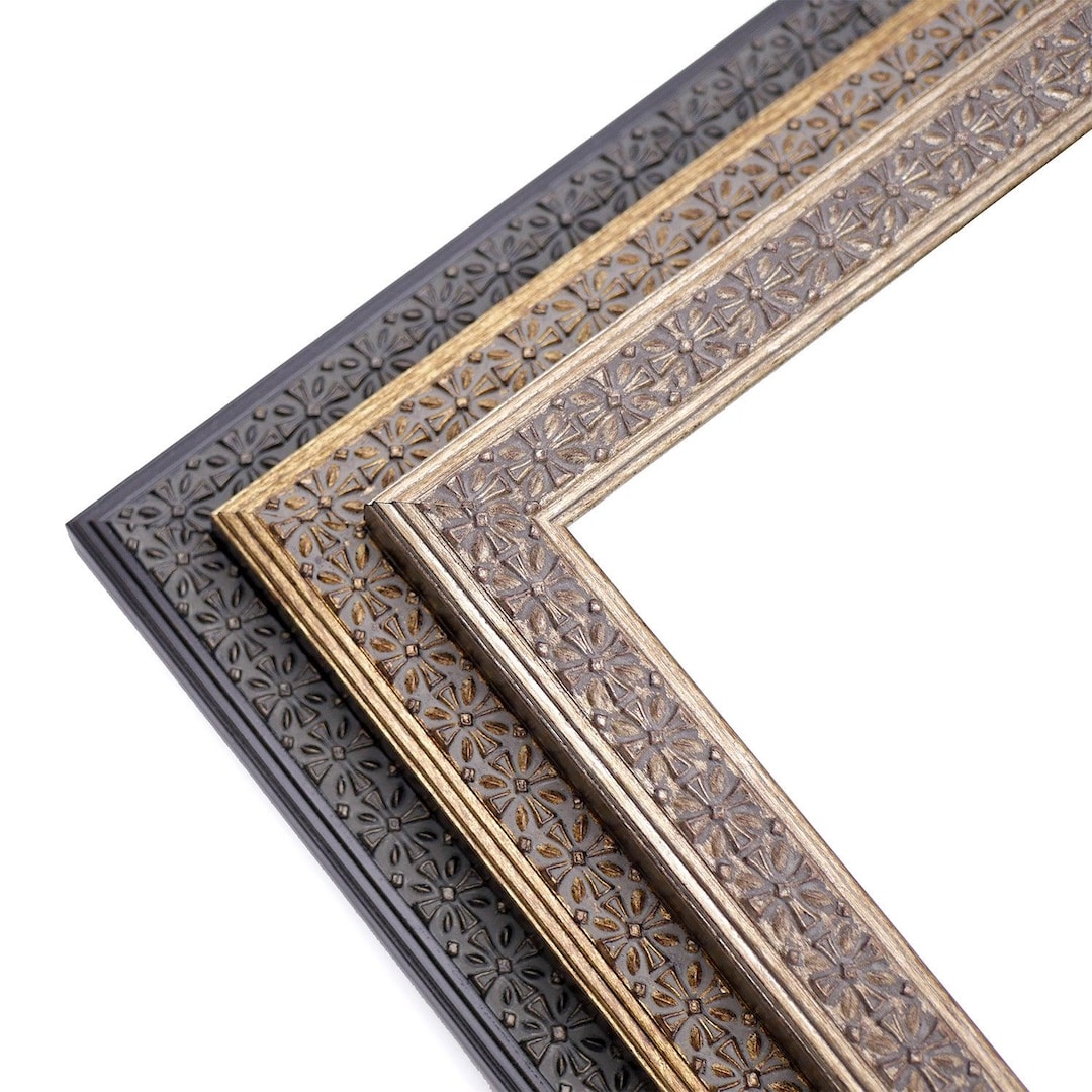 Ornate Wood Picture Frame, Gold Silver Black Dark Brown Classic Antique ...