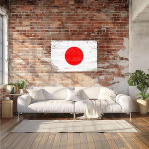 Japan Flag Wall Art, Wood Printing Flag, Wood Wall Art, Wall Hangings ...