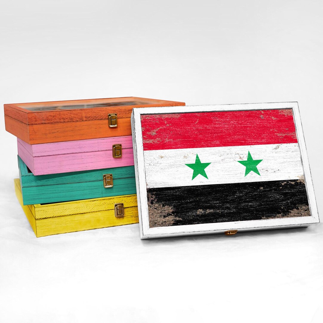 Syria Flag Keepsake Box, Wood Printing Flag, Wood Art, Wall Hanging ...