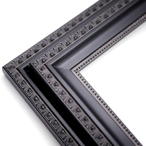 Black Ornate Wood Picture Frame, Classic Frame, Handmade Custom Frame ...
