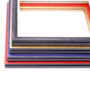 Red Blue Black Gold Wood Picture Frame, Handmade Custom Frame, Modern ...