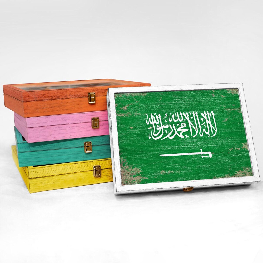 Saudi Arabia Flag Keepsake Box, Wood Printing Flag, Wood Art, Wall ...