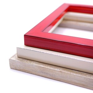 Red Glossy Lacquer Wood Picture Frame, Distressed Vintage Look Frame ...