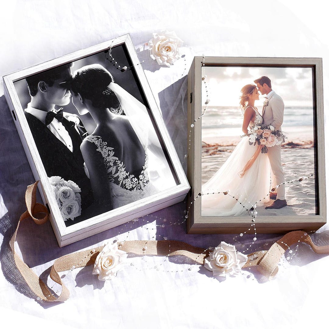 Wedding Keepsake Box Including Photo Printing, Custom Picture Frame Box ...