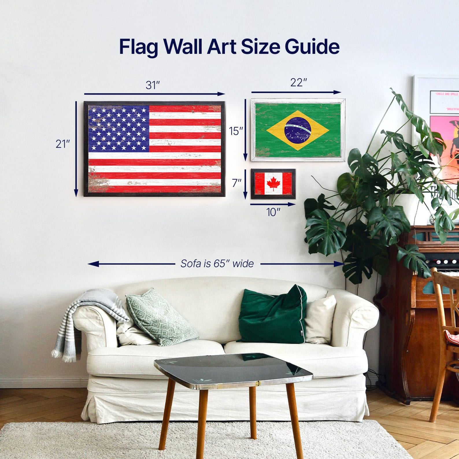 Nauru Flag Framed Wall Art, Wood Printing Flag, Wood Framed Wall Art ...