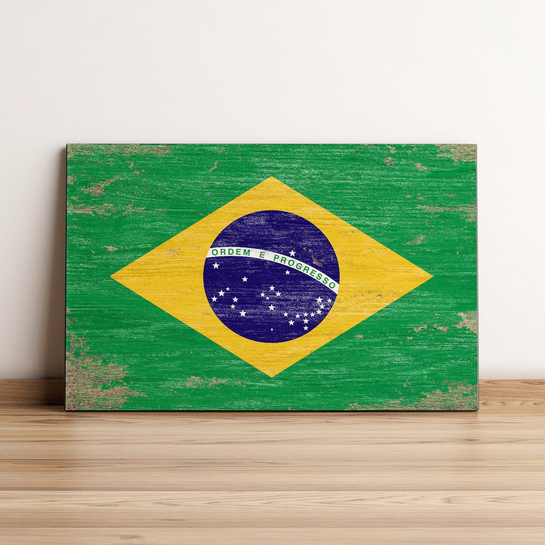 Brazil Flag Wall Art, Brazil Flag, Wood Printing Flag, Wood Art, Wall ...