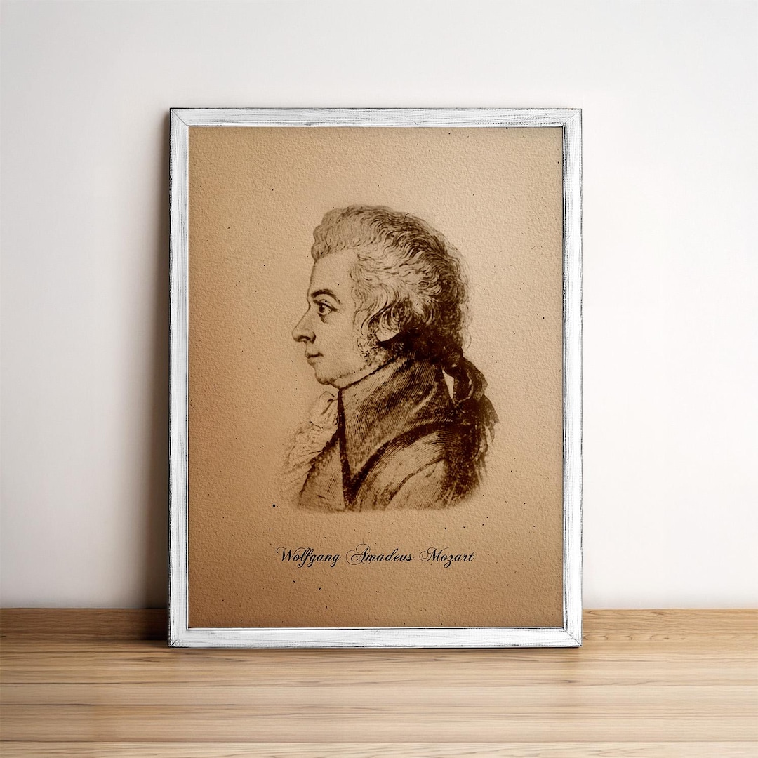Wolfgang Amadeus Mozart Portrait Wood Print Framed Wall Art, Wood Art ...