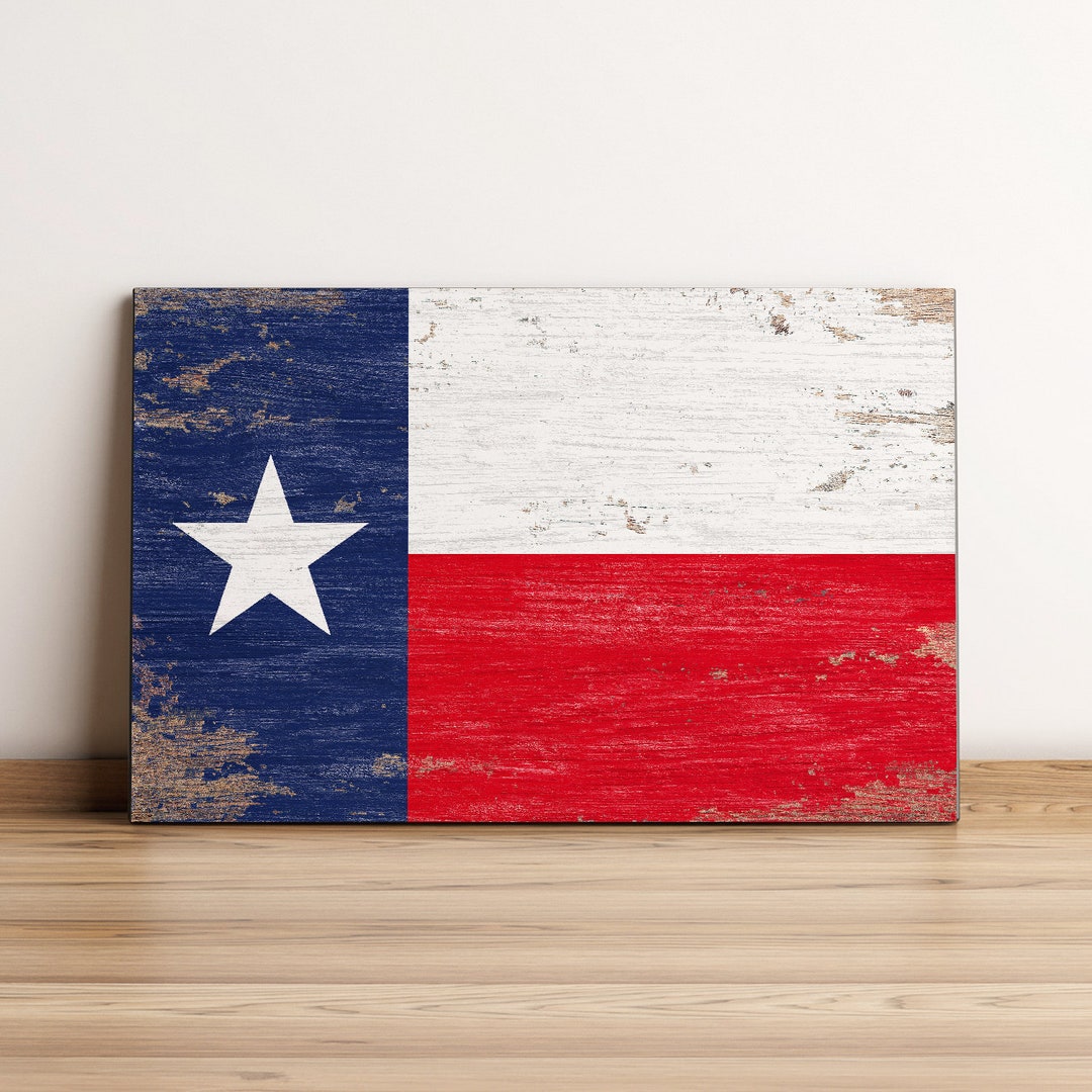 Texas State Flag Wall Art, Texas Flag, State Flag, Wood Printing Flag ...
