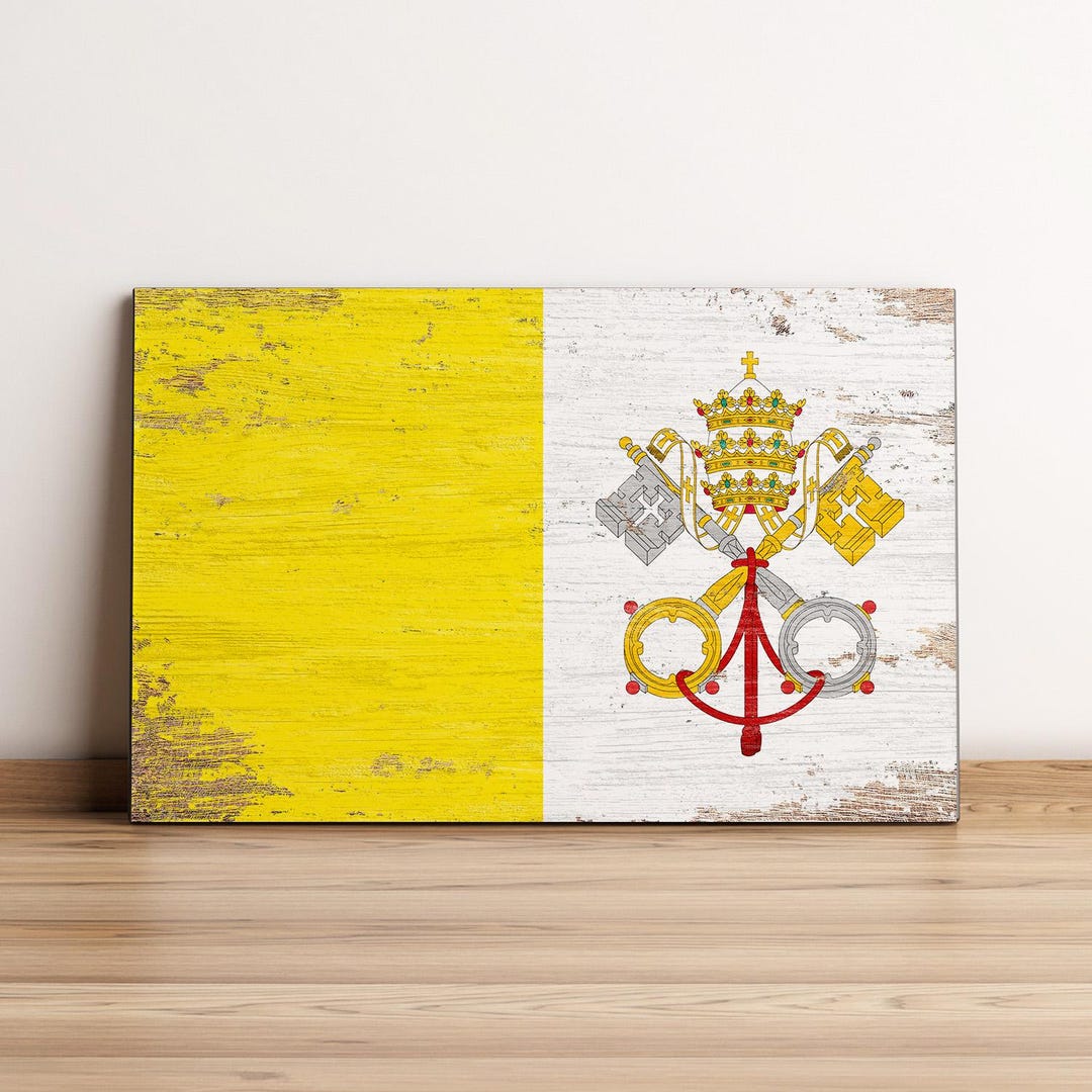 Vatican City Wall Art, Wood Printing Flag, Wood Wall Art, Wall Hangings ...