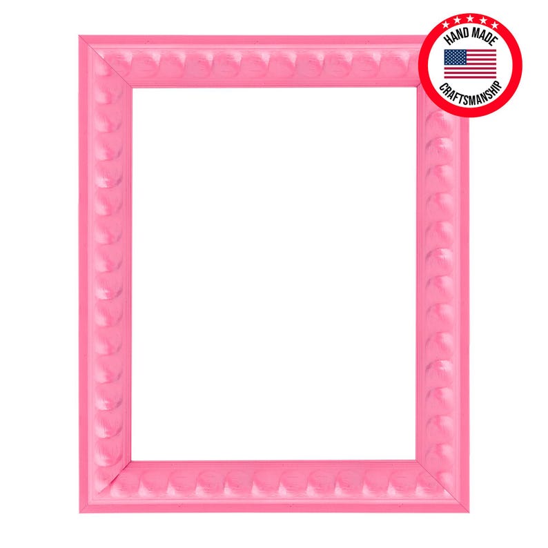 Hand Painted Pink Bead Wood Picture Frame, Distressed Vintage Style ...