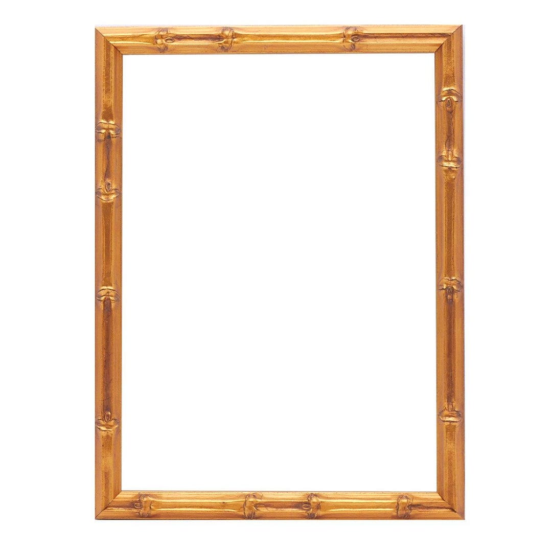 Gold Bamboo Picture Frame, Tropical Thin Bamboo Frame, Handmade Custom ...